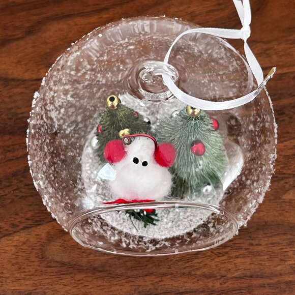 West Elm | Holiday | New West Elm Yeti Ornament Mistletoe Glass Ball 4 ...